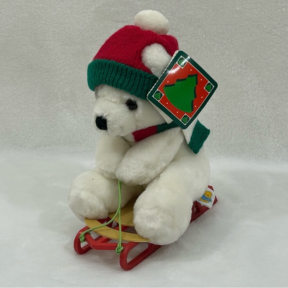 Dakin | Holiday | Vintage 986 Dakin Zoomer Bear On Christmas Sleigh ...